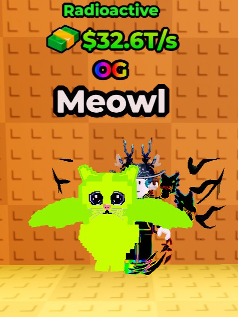radioactive meowl max lvl в Kick a Lucky Block купить или продать через ...